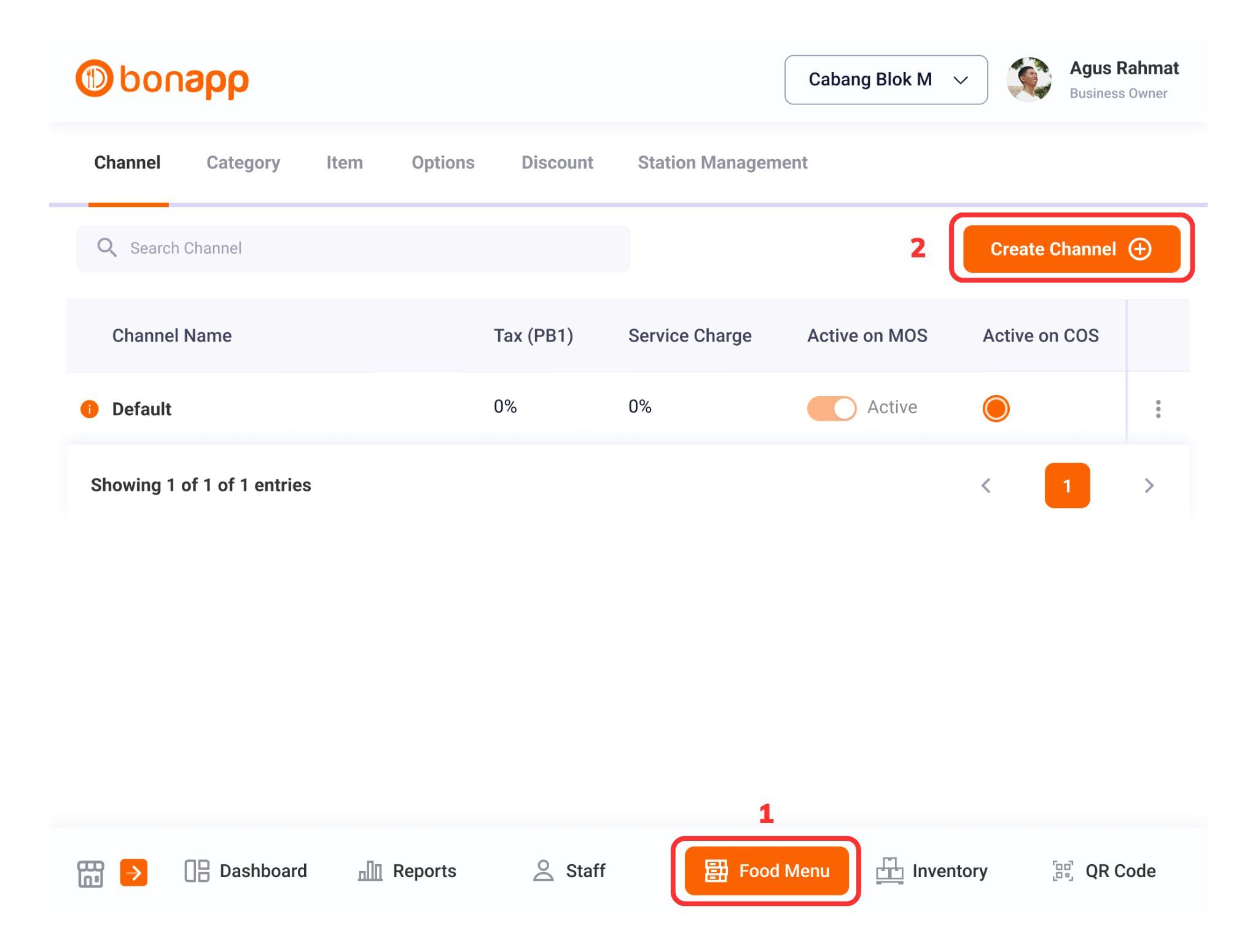 Mengatur Channel – BonApp Knowledgebase